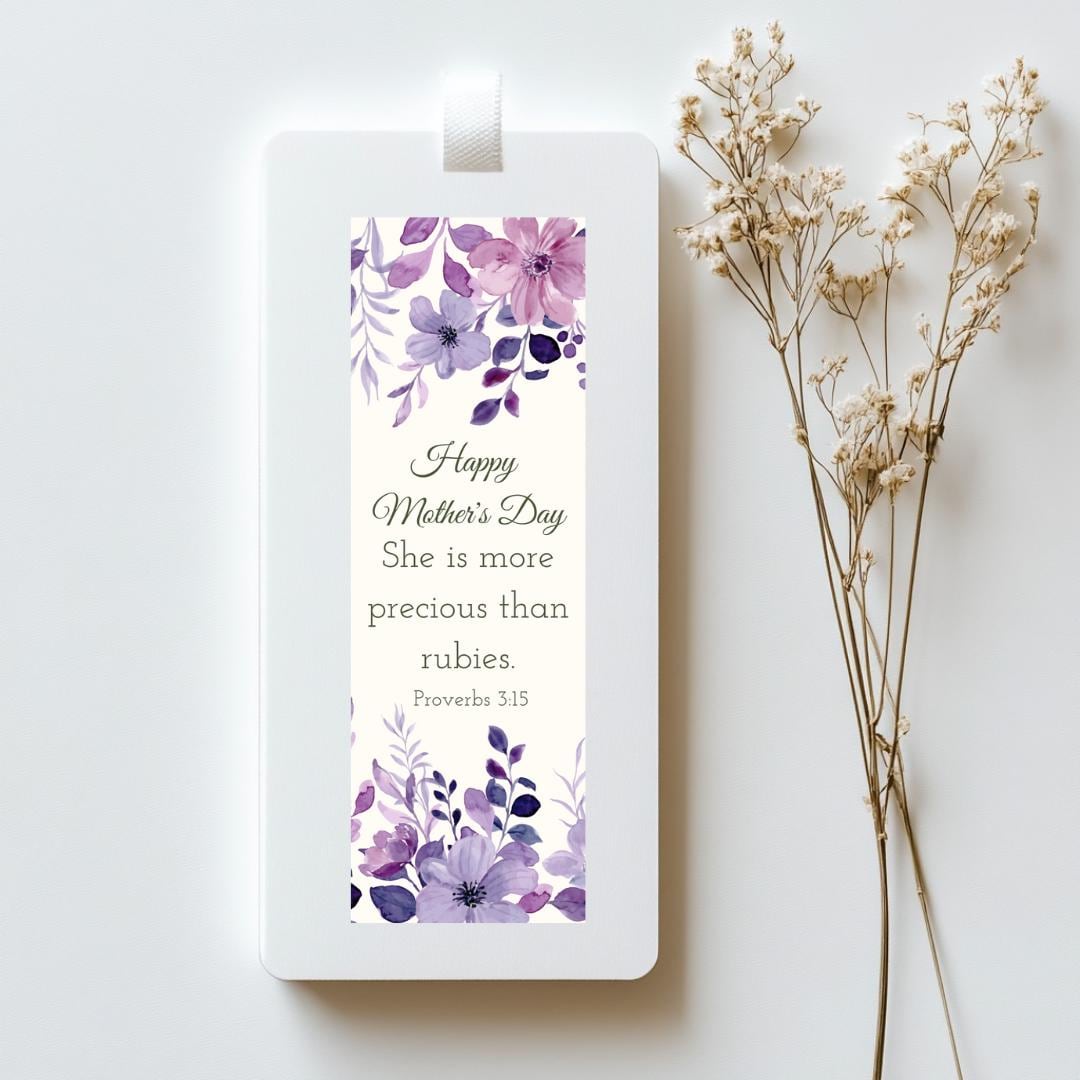Christian Mothers Day Floral Bookmark Png, Scripture Cards,mothers ...