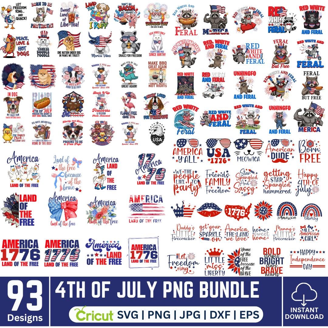 Mega 4th of July Png Bundle, Patriotic Png, Preppy American Png, USA ...