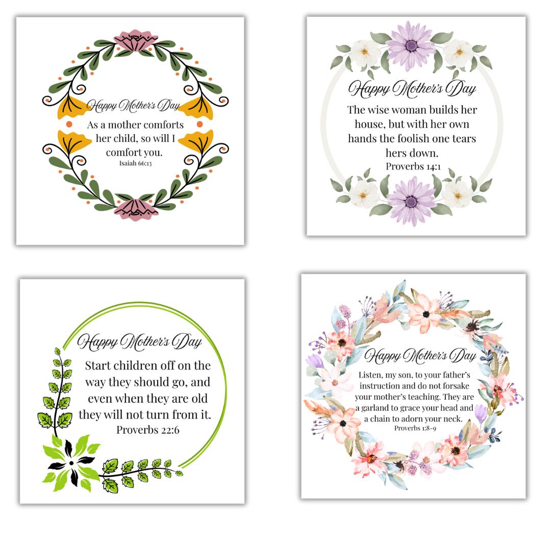 Floral Mothers Day Bible Verse Cards, Mother's Day Bible Cards ...