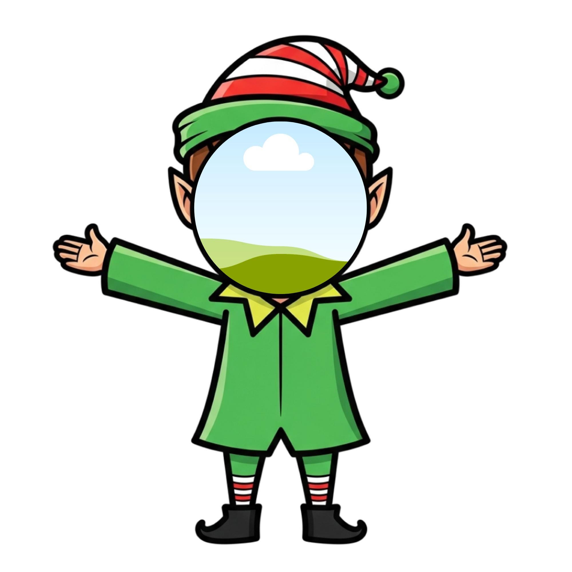 50 Christmas Elf Add Your Own Face Photo Frames Bundle, Santa, Elf Face ...