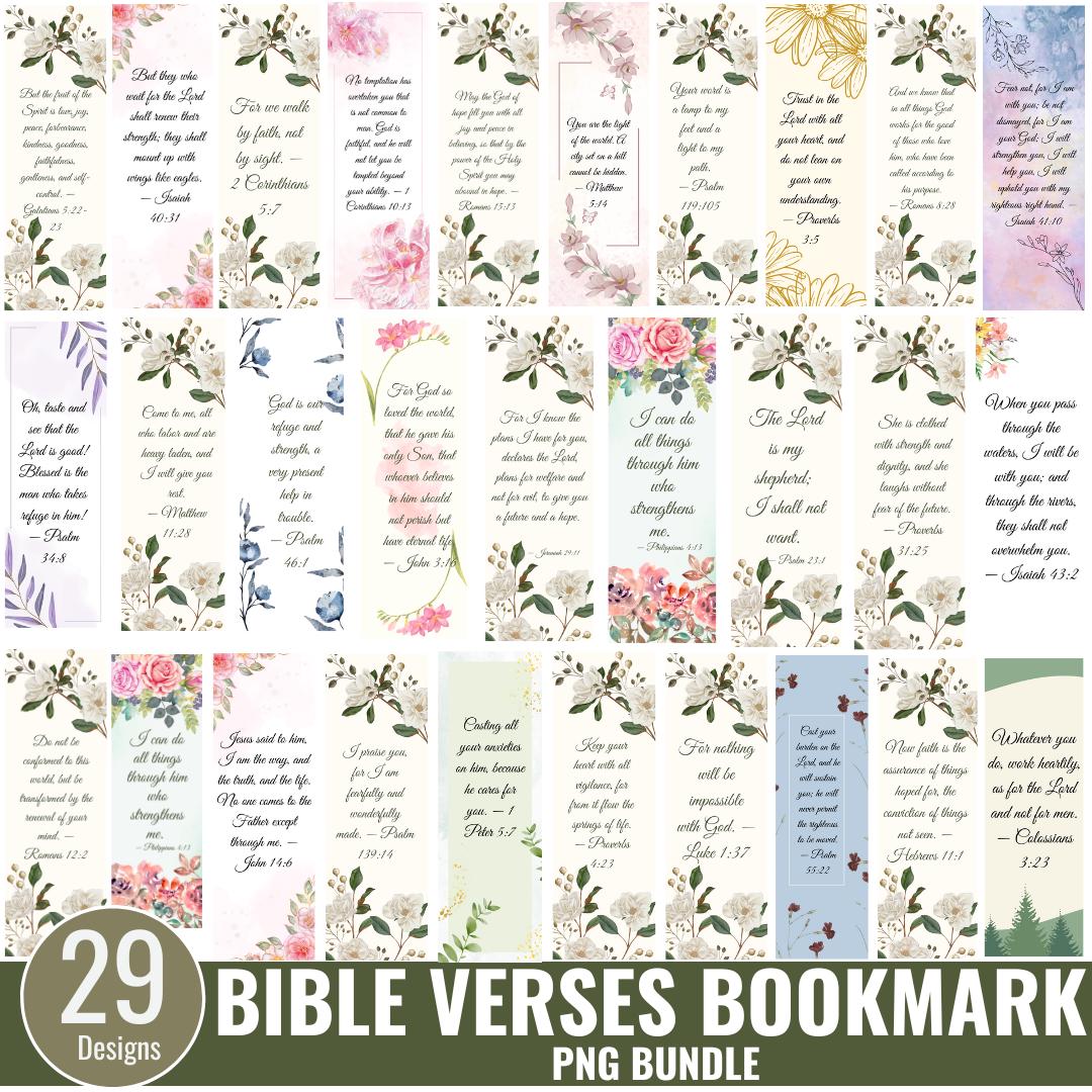 Bible Verses Bookmark Png Bundle, Inspirational Bookmark, Christian ...