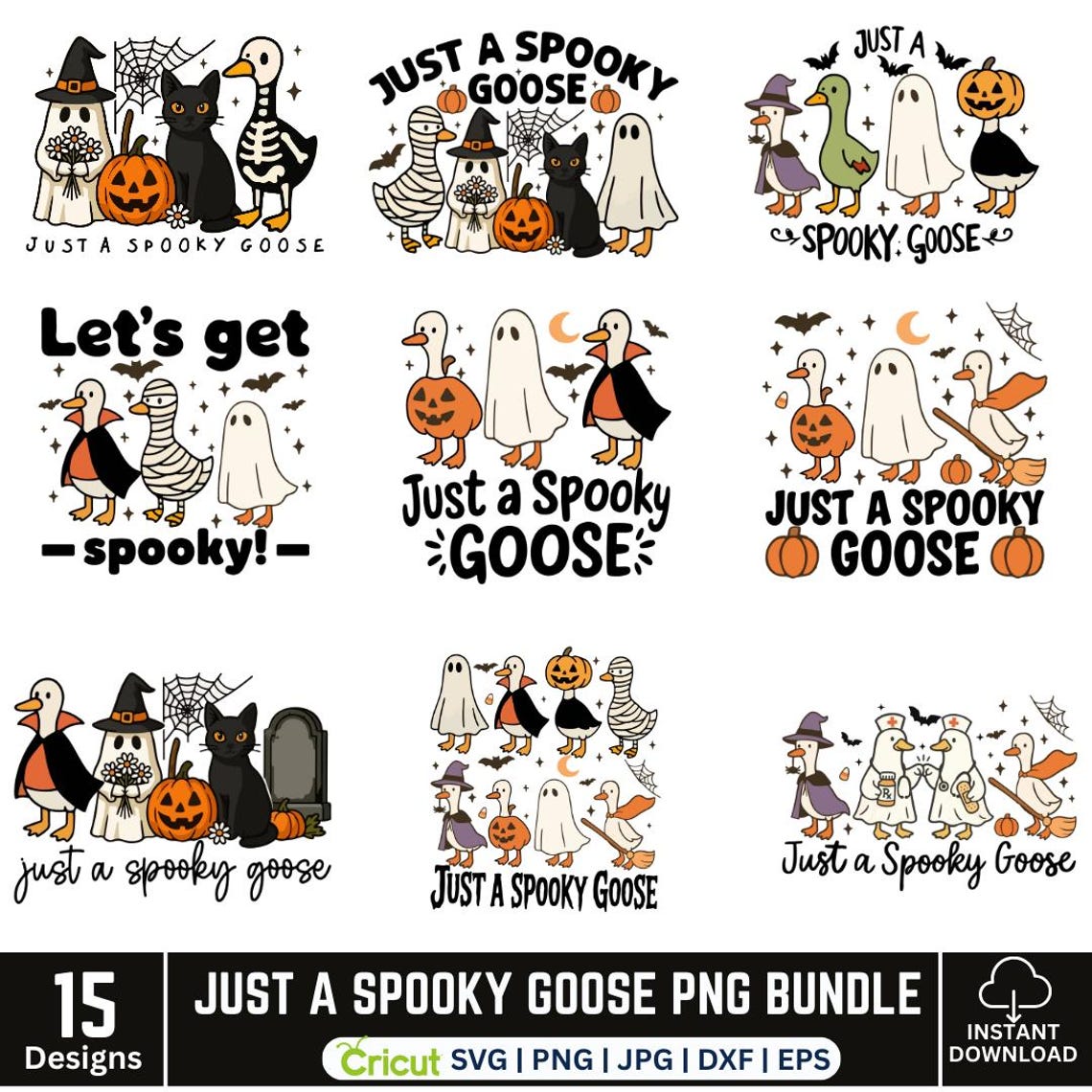 Just a Spooky Goose PNG Bundle,funny Halloween Svg, Spooky Goose Png ...