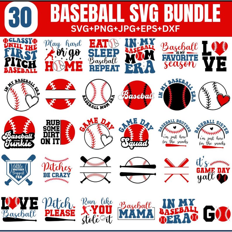 Baseball Svg Bundle,baseball Team Shirts Svg, Baseball Mom Svg ...