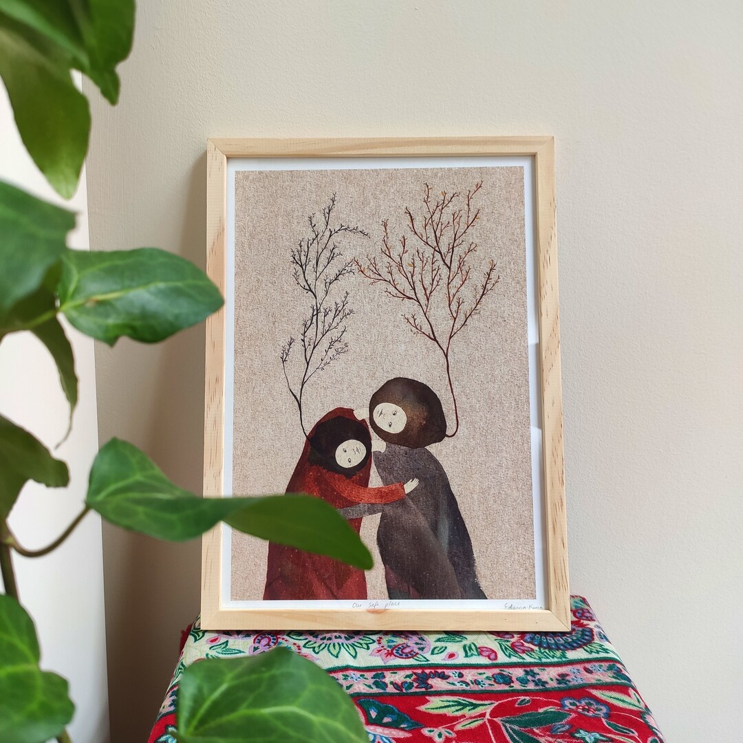 The Hug/a4 Art Print/ A5 Art Print/giclee Print/watercolour - Etsy