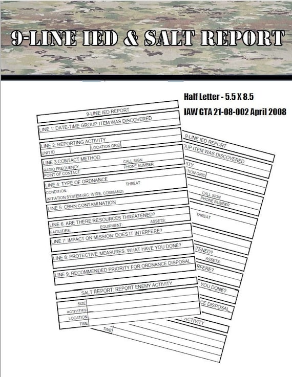 9-line IED & SALT Report Template - Etsy Finland