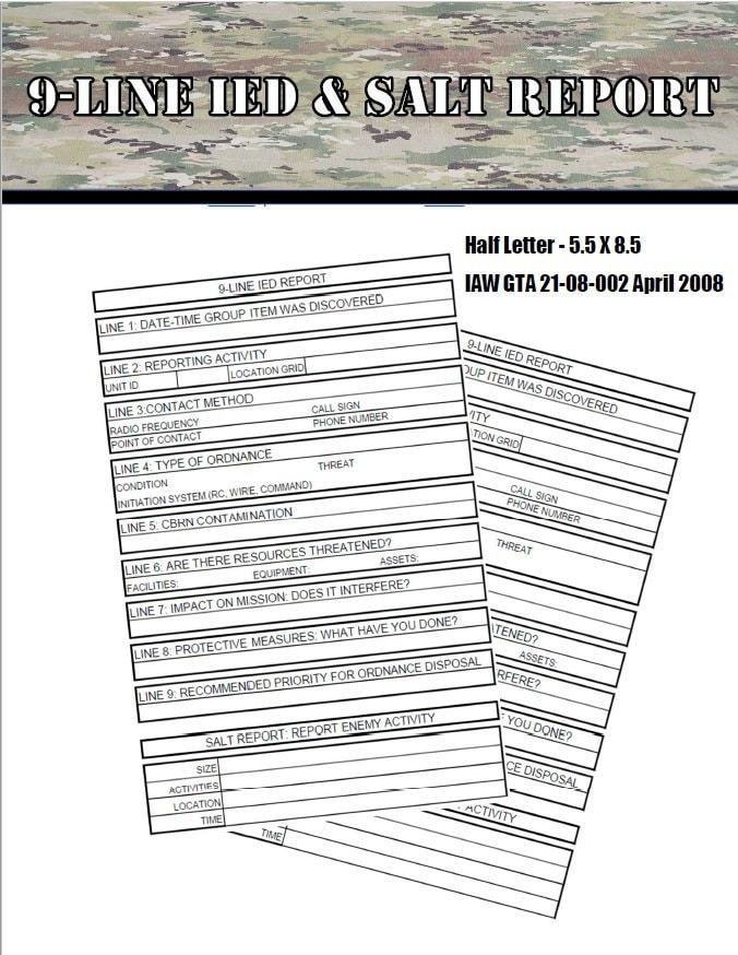 9-line IED & SALT Report Template - Etsy Finland