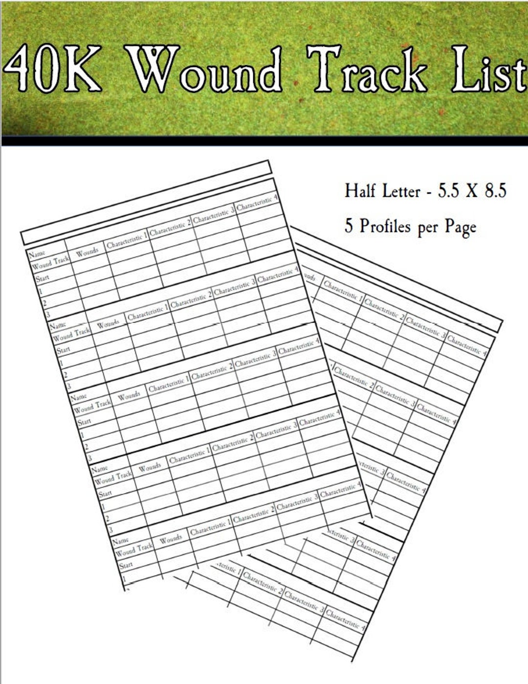 Warhammer 40K Wound Track Template - Etsy