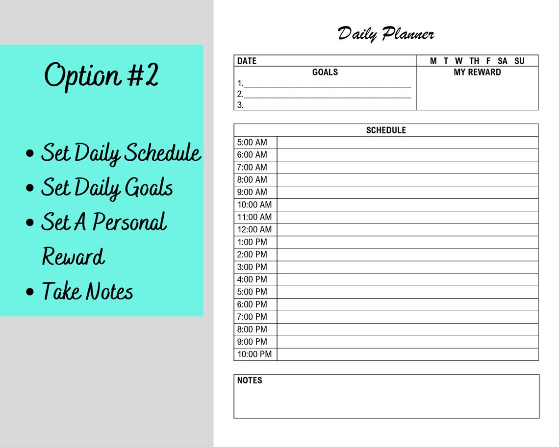Simple Daily Planner Printable Minimalist Daily Planner Editable Day ...