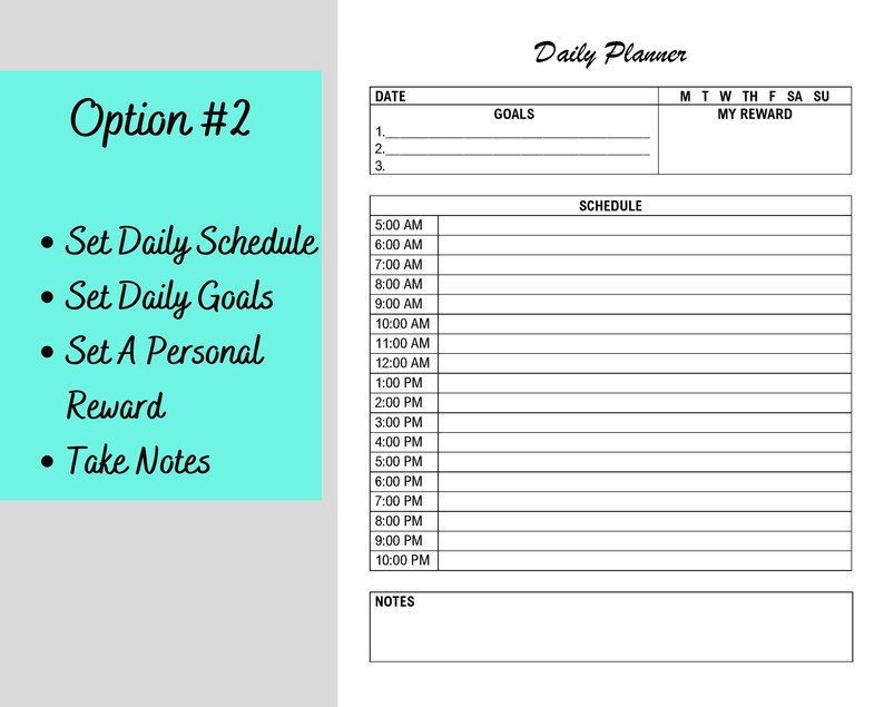Simple Daily Planner | Printable Minimalist Daily Planner | Editable ...