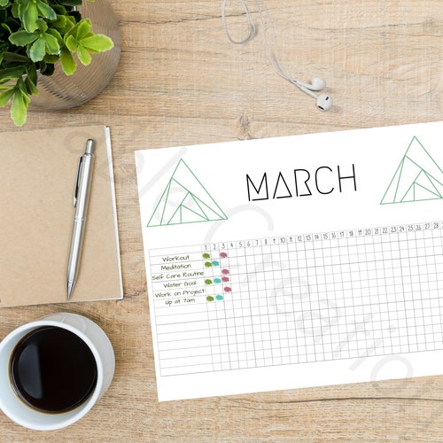 Geometric Habit Tracker Modern Habit Tracker Printable - Etsy