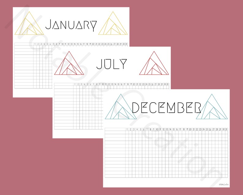Geometric Habit Tracker | Modern Habit Tracker | Printable Habit ...