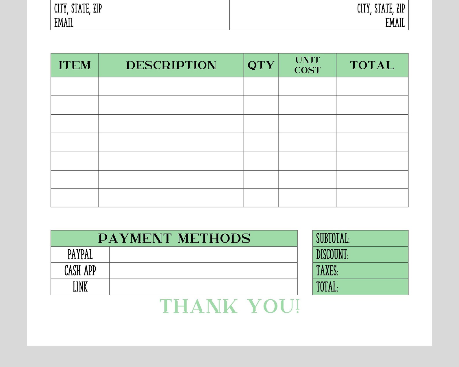 Invoice Template Editable | Watercolor Invoice Template | Editable ...