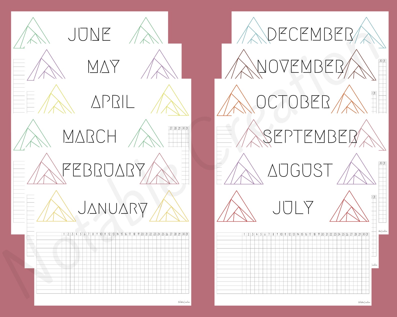 Geometric Habit Tracker | Modern Habit Tracker | Printable Habit ...