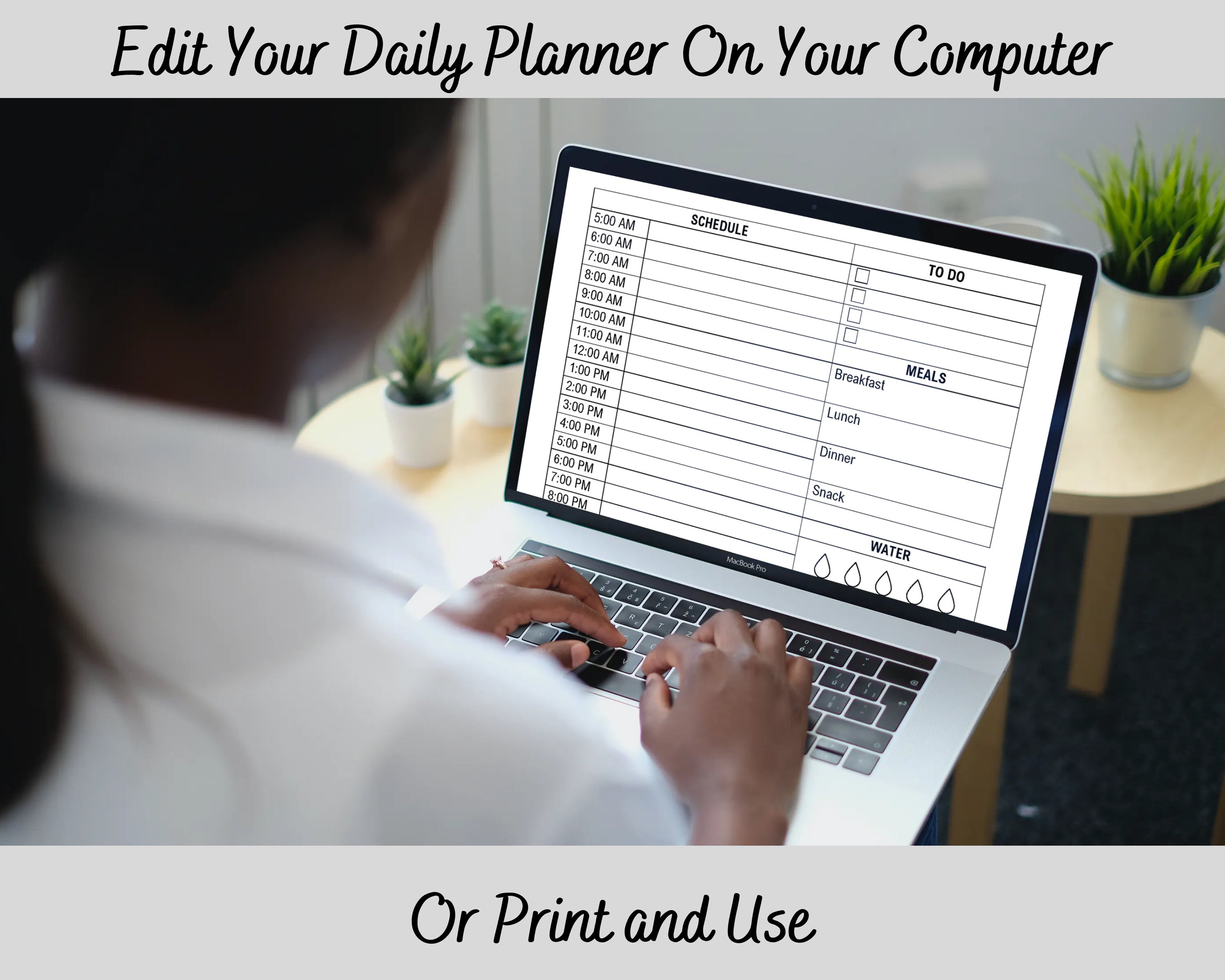 Simple Daily Planner | Printable Minimalist Daily Planner | Editable ...