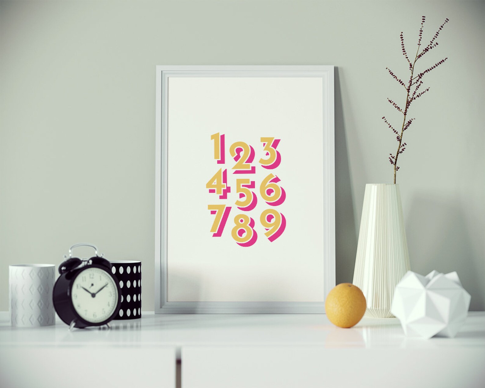 1-9 Geel Roze Nummers Tellen Cartoon Kinderen Leren - Etsy Nederland