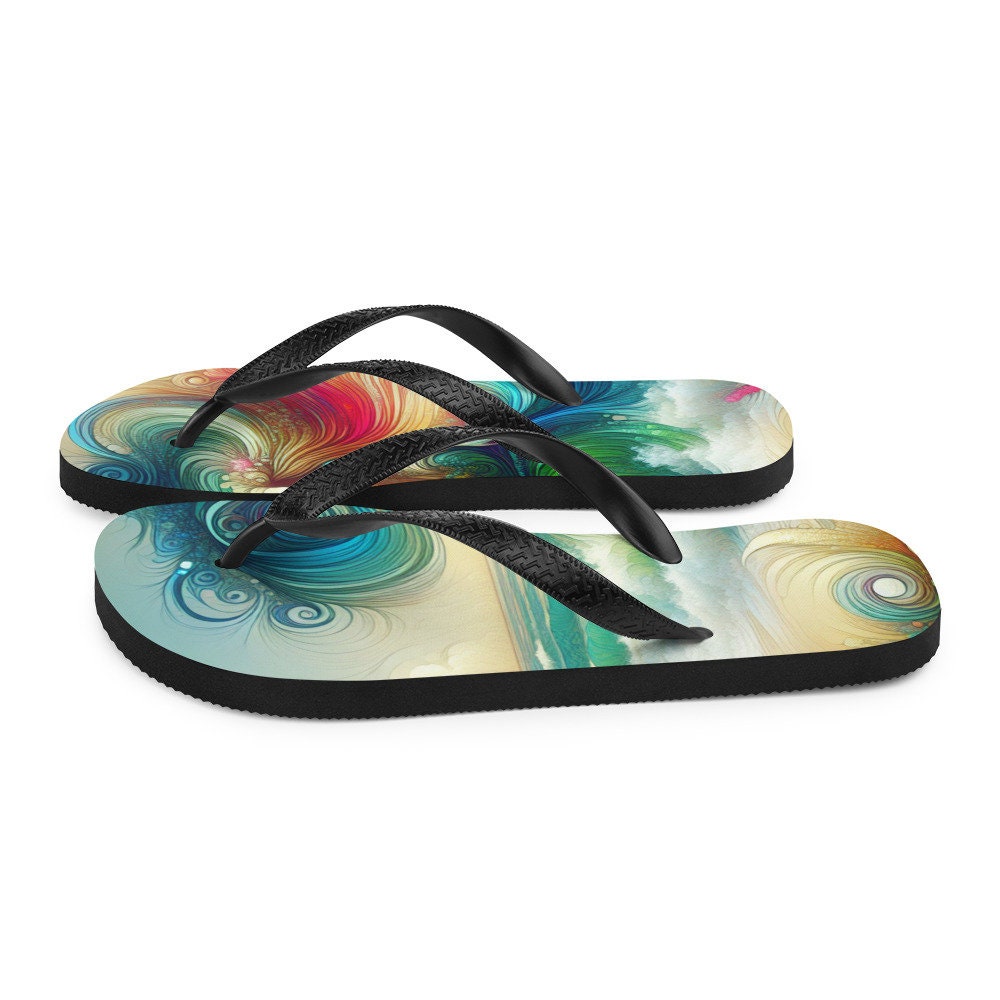 Underwater Fantasy: Abstract Vibrant Sea Mermaid Flip Flops - Etsy