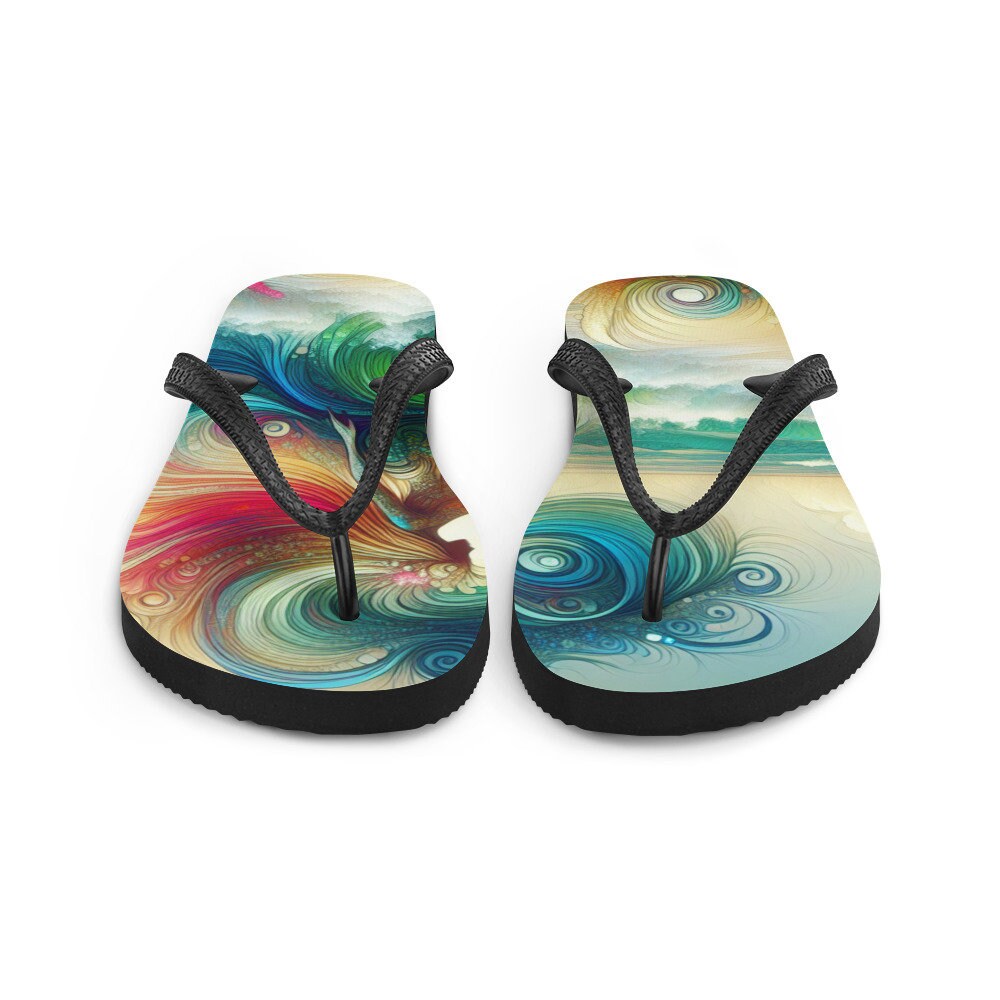 Underwater Fantasy: Abstract Vibrant Sea Mermaid Flip Flops - Etsy