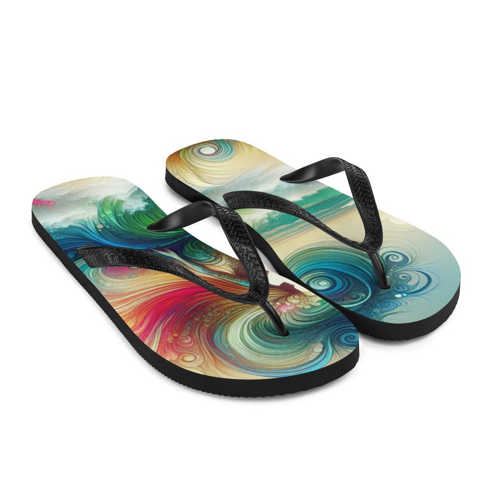 Underwater Fantasy: Abstract Vibrant Sea Mermaid Flip Flops - Etsy