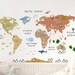 World Map Wall Sticker, World Map Wall Decal, Animals Map Sticker, Kid ...