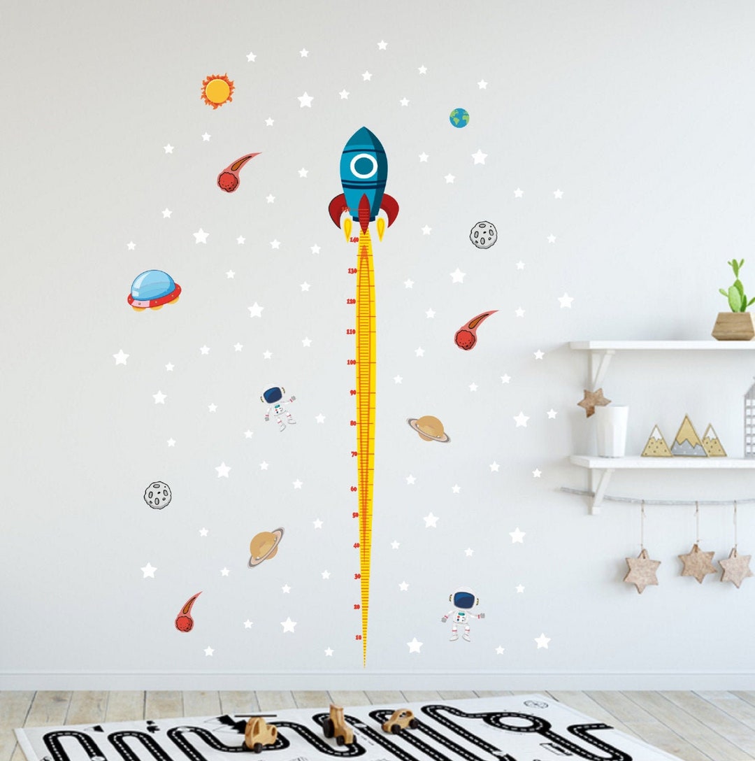 Space Rocket Growth Chart, Height Chart, Roket Growth Chart Decal ...