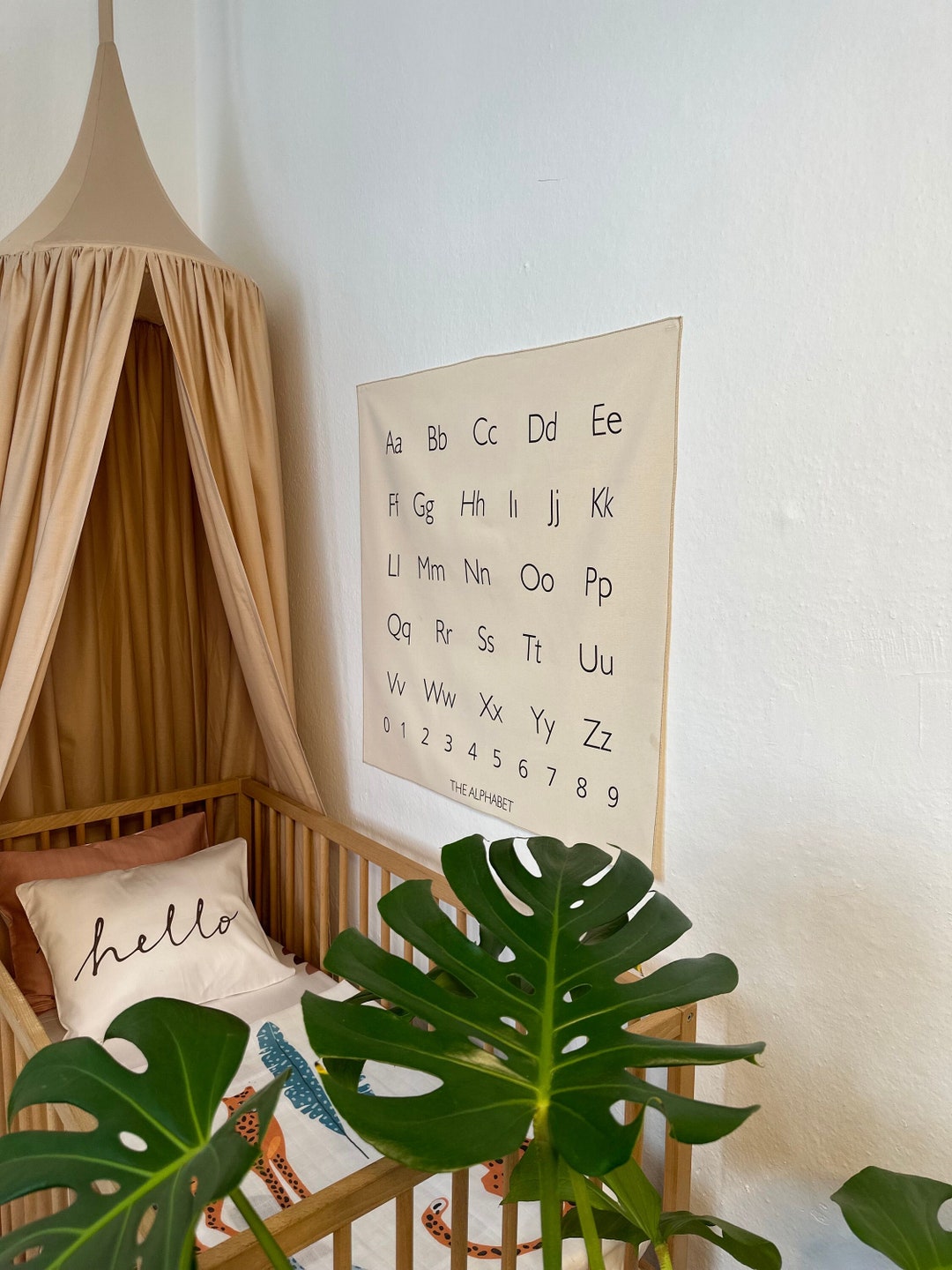 New Alphabet Tapestry, Organic Cotton Fabric Tapestry, Kid Room ...