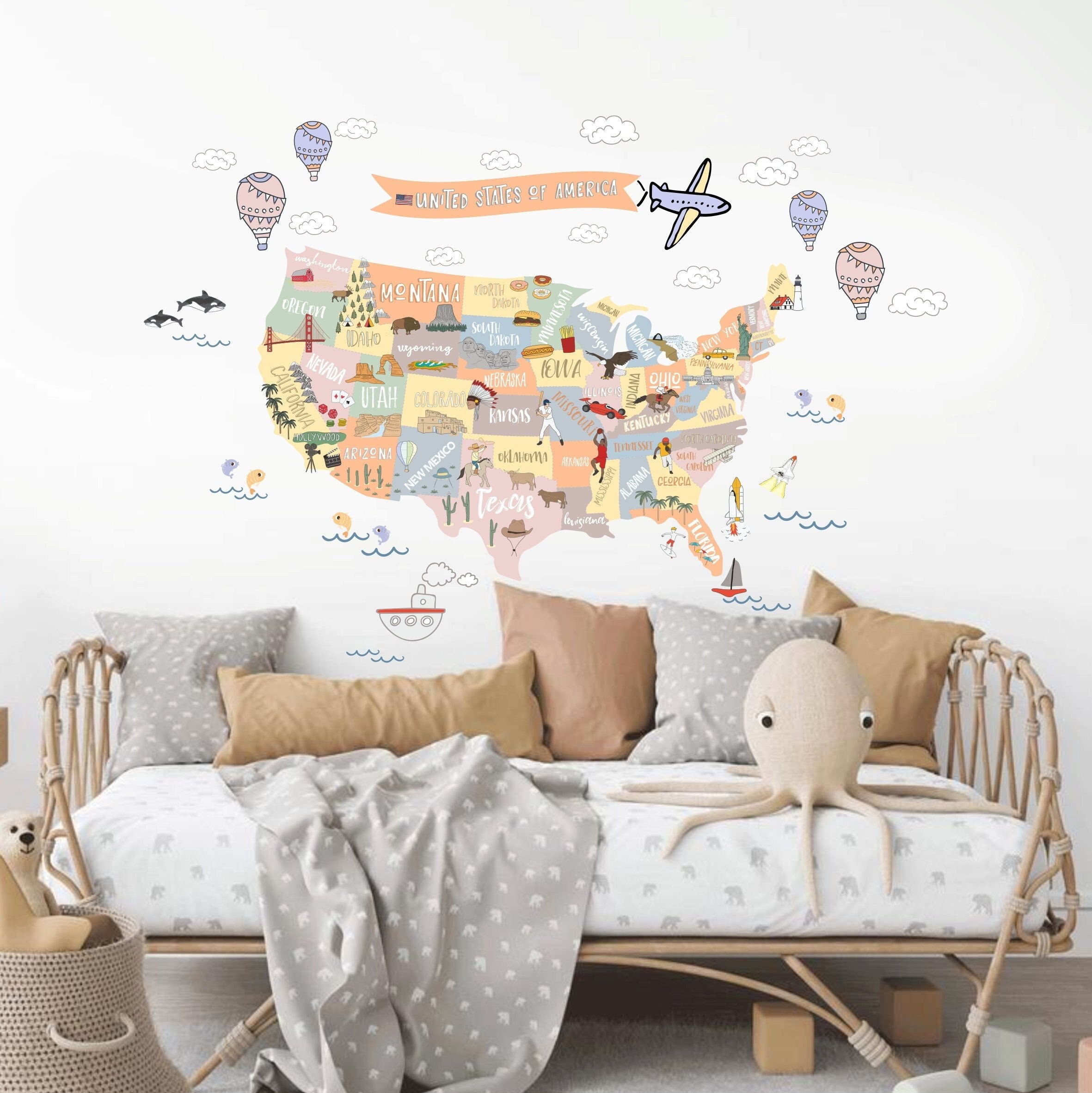 USA Map United State of America Map America Map Map | Etsy