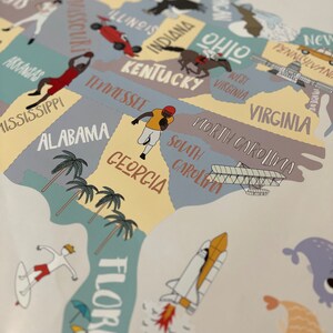 USA Map, United State of America Map, America Map, Map Sticker, Nursery ...