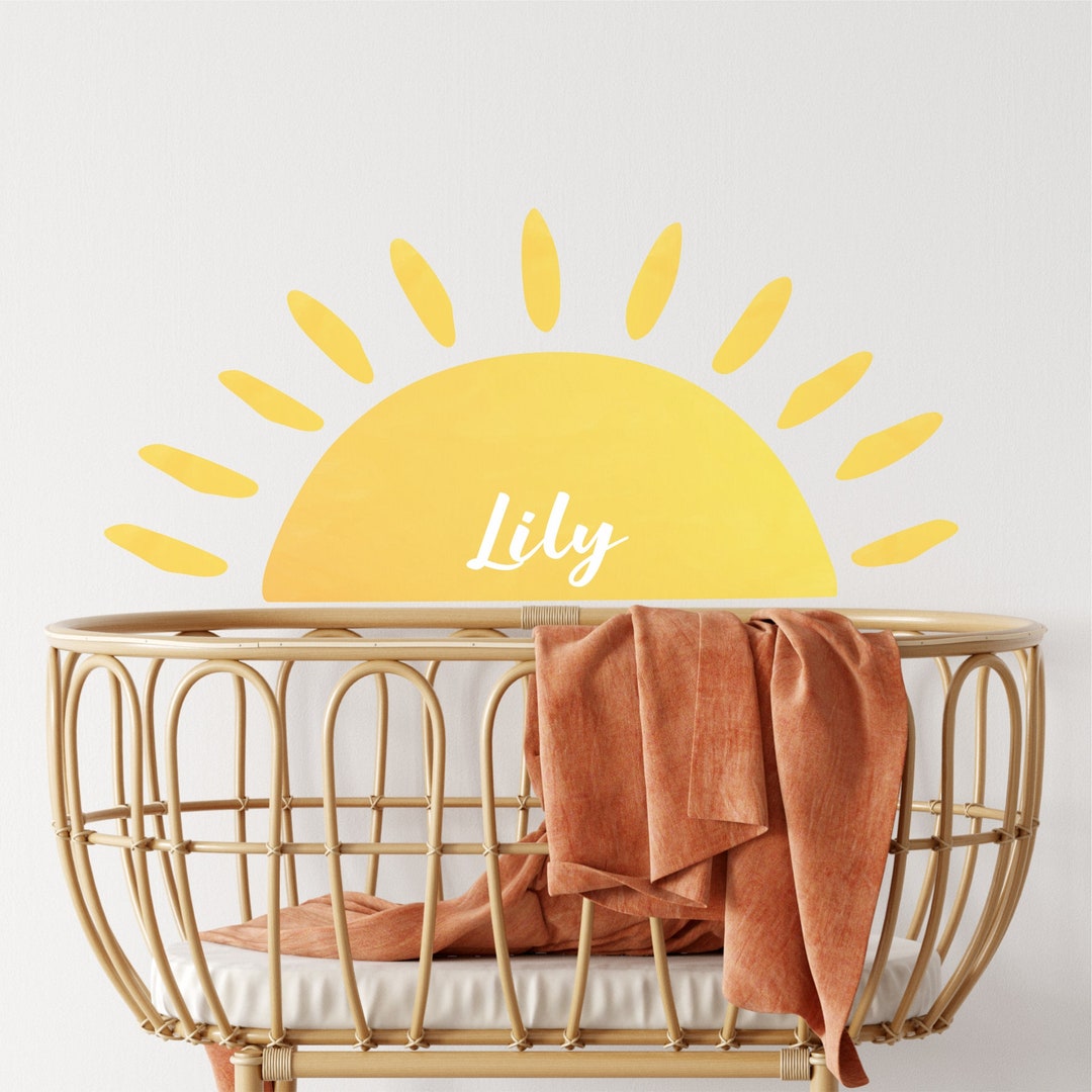 Rising Sun Wall Decal /personalized Half Sun Decal /custom Sun - Etsy