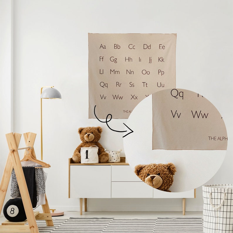 Alphabet Tapestry Organic Cotton Fabric Tapestry Kid Room - Etsy