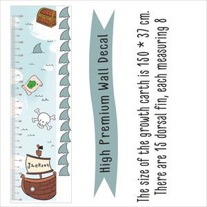 Pirate Growth Chart Wall Decal – Height Ruler With Ship & Treasure ...