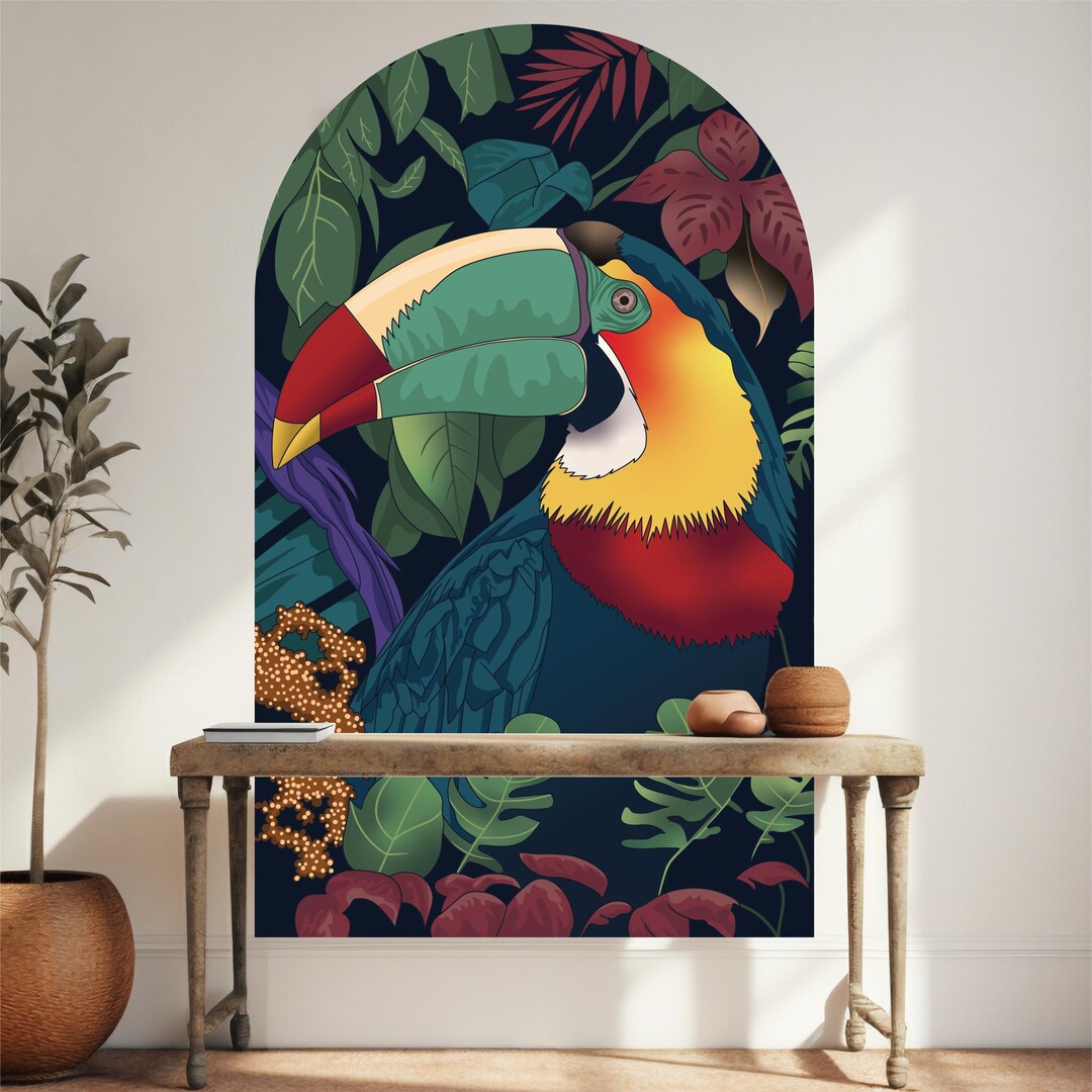 Toucan Arch Wall Mural: Tropical Peel and Stick Wallpaper - Etsy