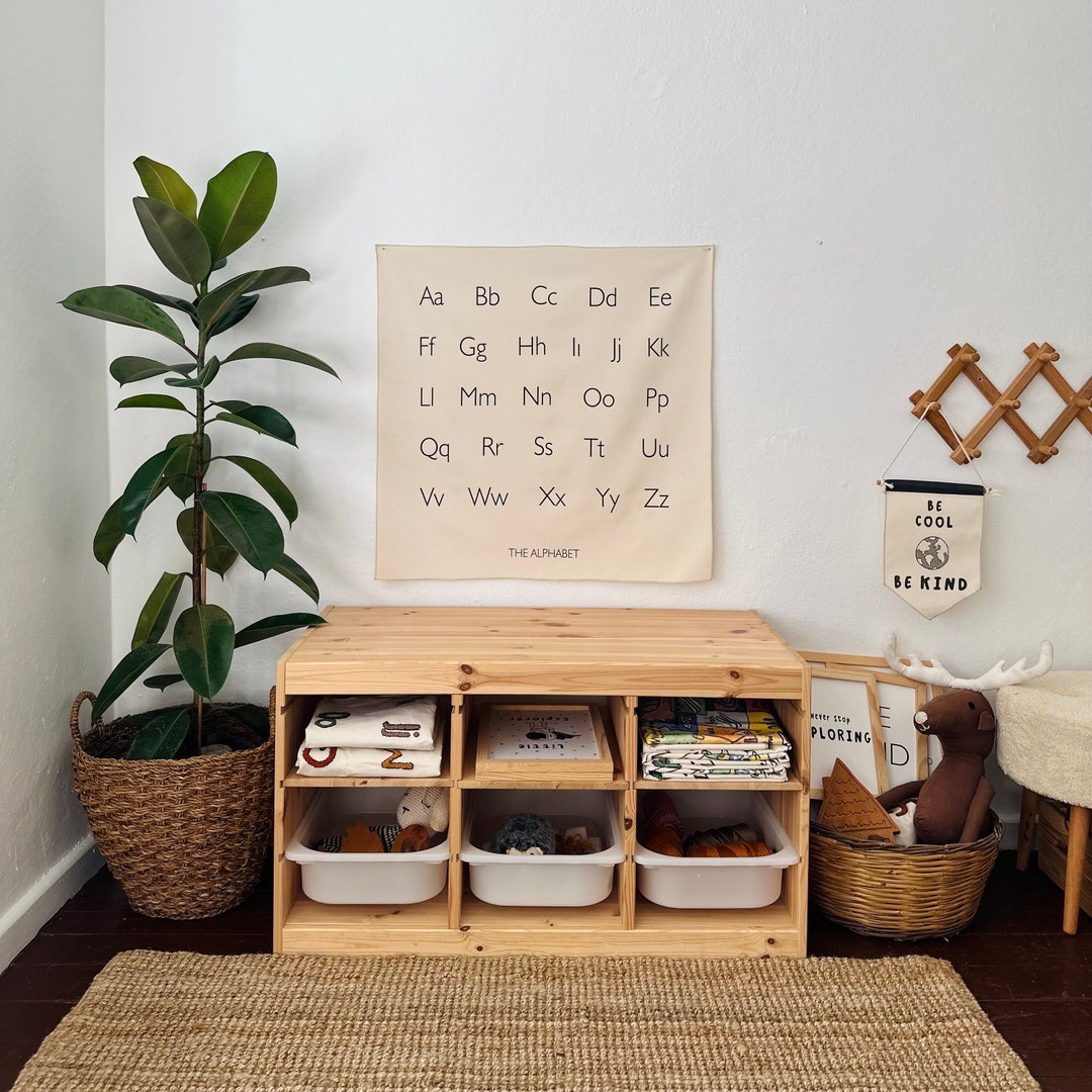 Alphabet Tapestry Organic Cotton Fabric Tapestry, Kid Room Tapestry ...