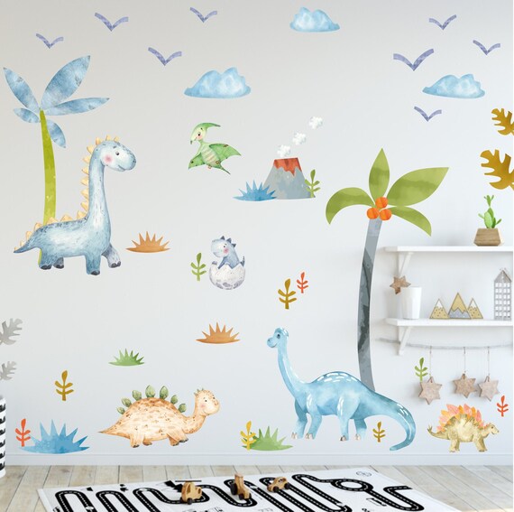 Dinosaur Wall Stickers Kids Wall Decal Dinosaurs Large | Etsy