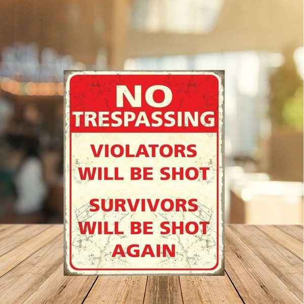 No Trespassing Sign - Etsy UK