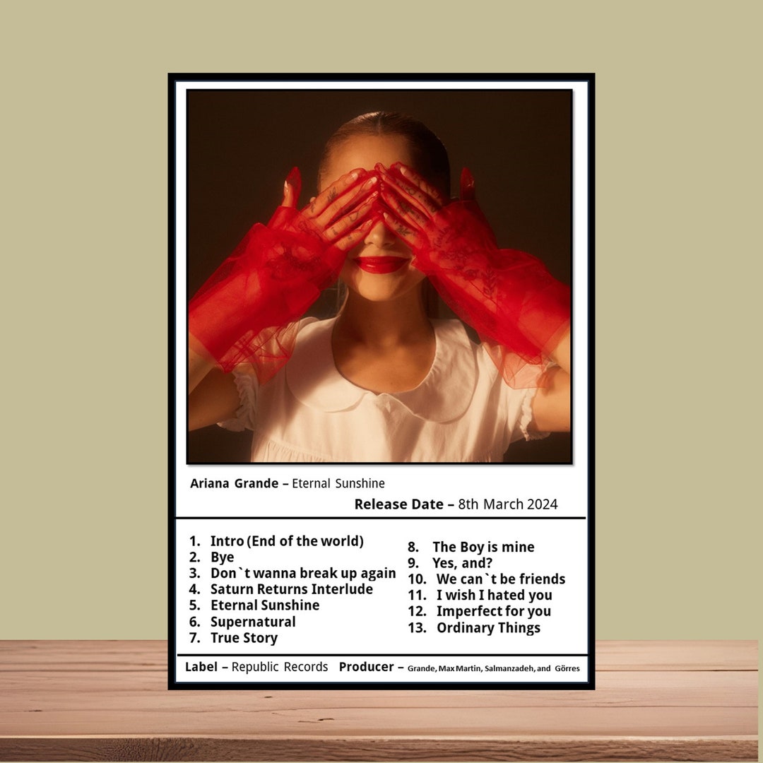 Ariana Grande Eternal Sunshine Album Cover A5 Wall Art Metal Sign Print ...