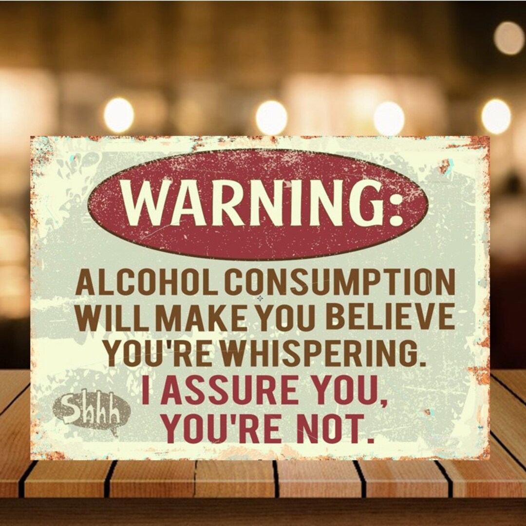 Warning Funny Bar Wall Sign. Retro Vintage Man Cave Home Bar - Etsy UK