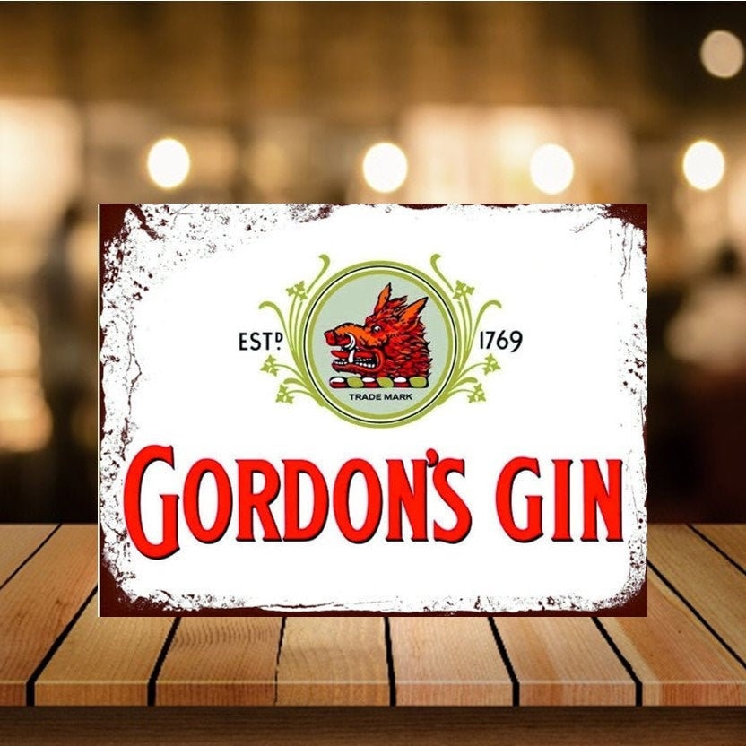 Gordons Gin Metal Wall Sign. Retro Vintage Man Cave Home Bar | Etsy UK