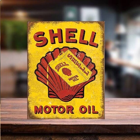 Shell Motor Oil SIGN Metal PLAQUE Shop Bar Man Cave Pub Home - Etsy