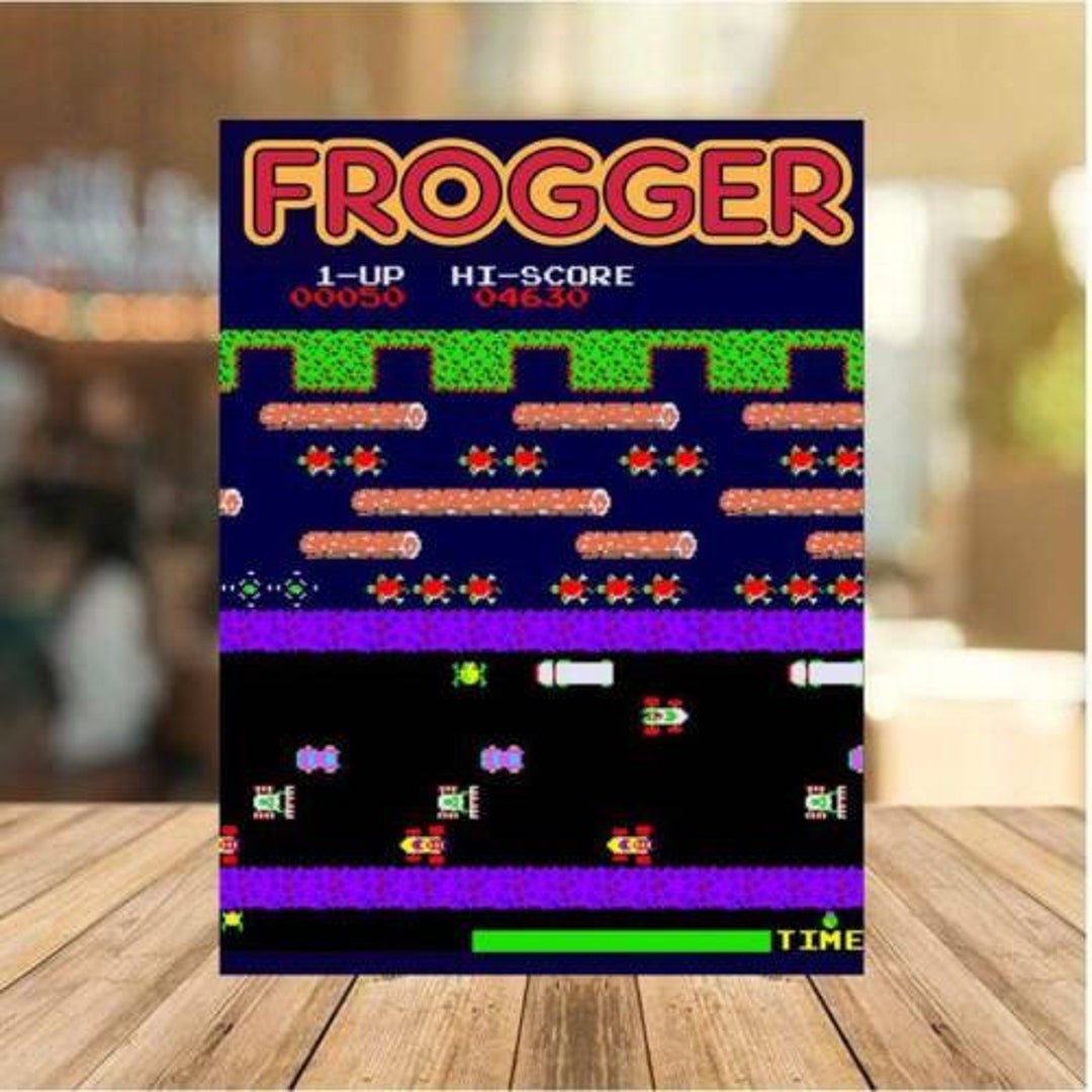 Classic 80s Arcade Frogger Metal Wall Sign. Retro Vintage Man Cave Home ...