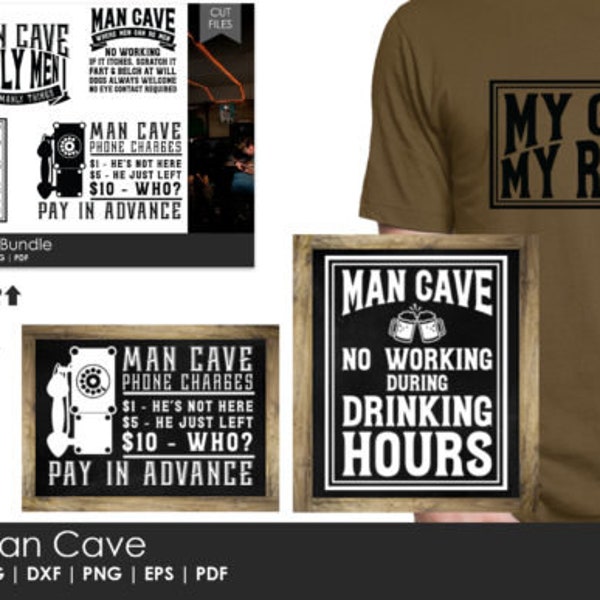 Man Cave Bundle Svg - Etsy