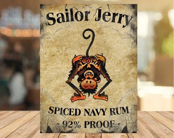 Sailor Jerry Sign - Etsy UK