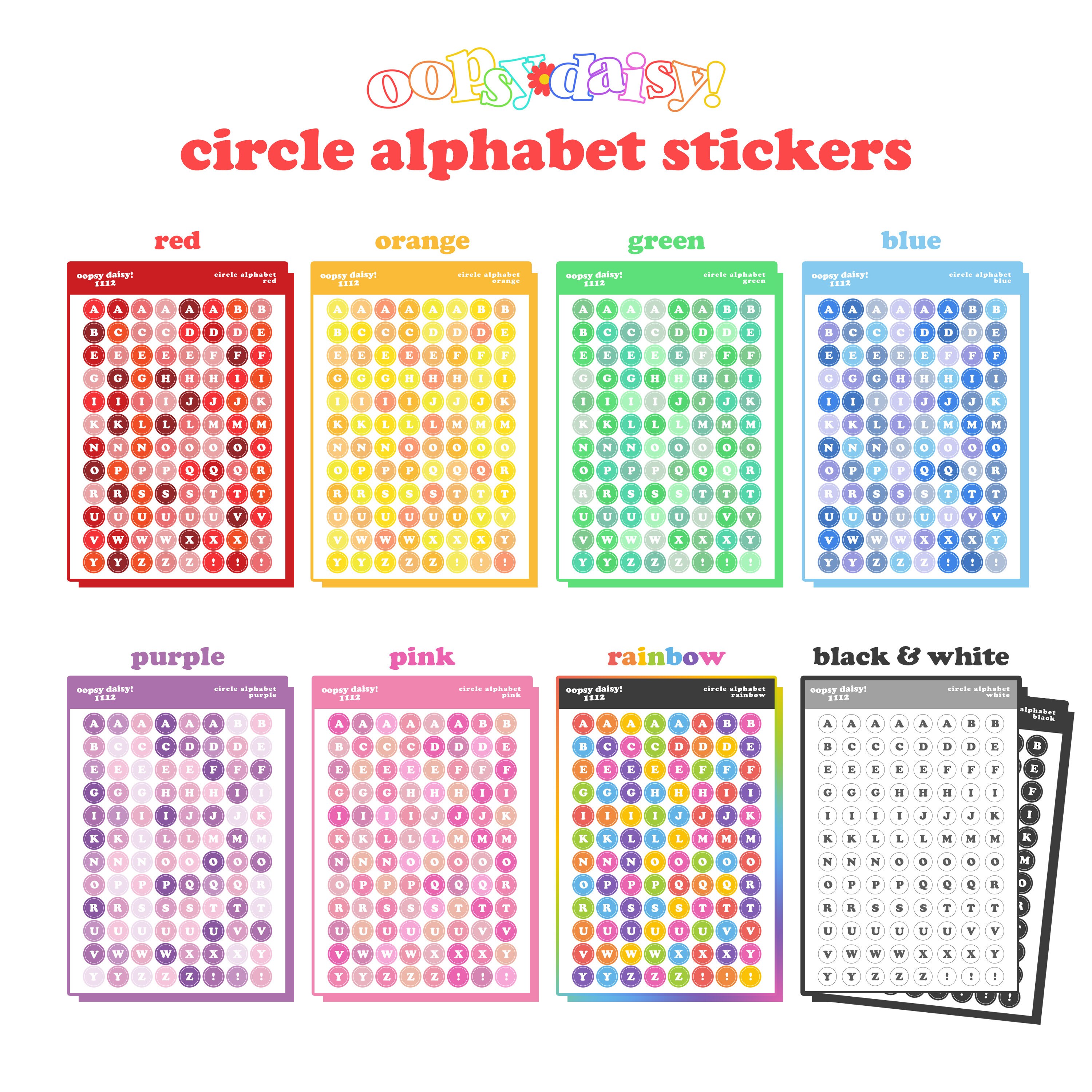 Pegatinas de alfabeto circular | Etsy España