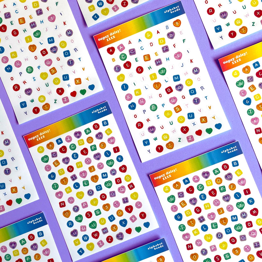 Alphabet Bead Stickers - Etsy
