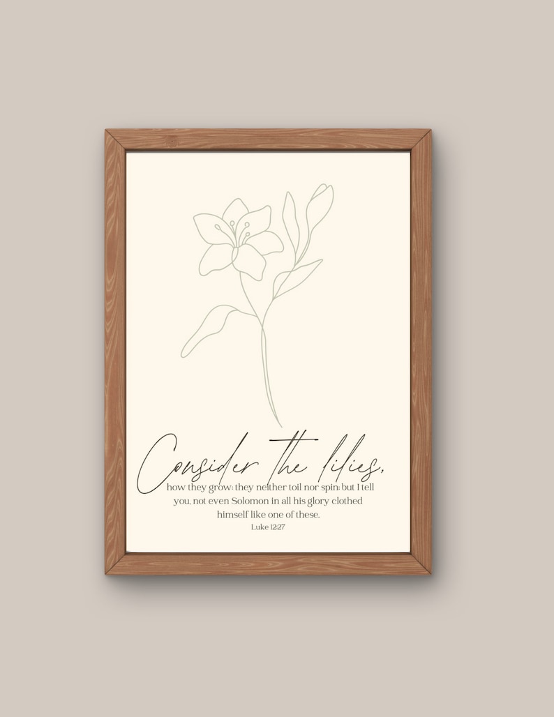 Consider the Lilies Printable | Luke 12:27 - Etsy