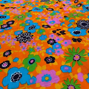 Amazing Vintage 1970s VIP Cotton Flower Power Fabric - Etsy