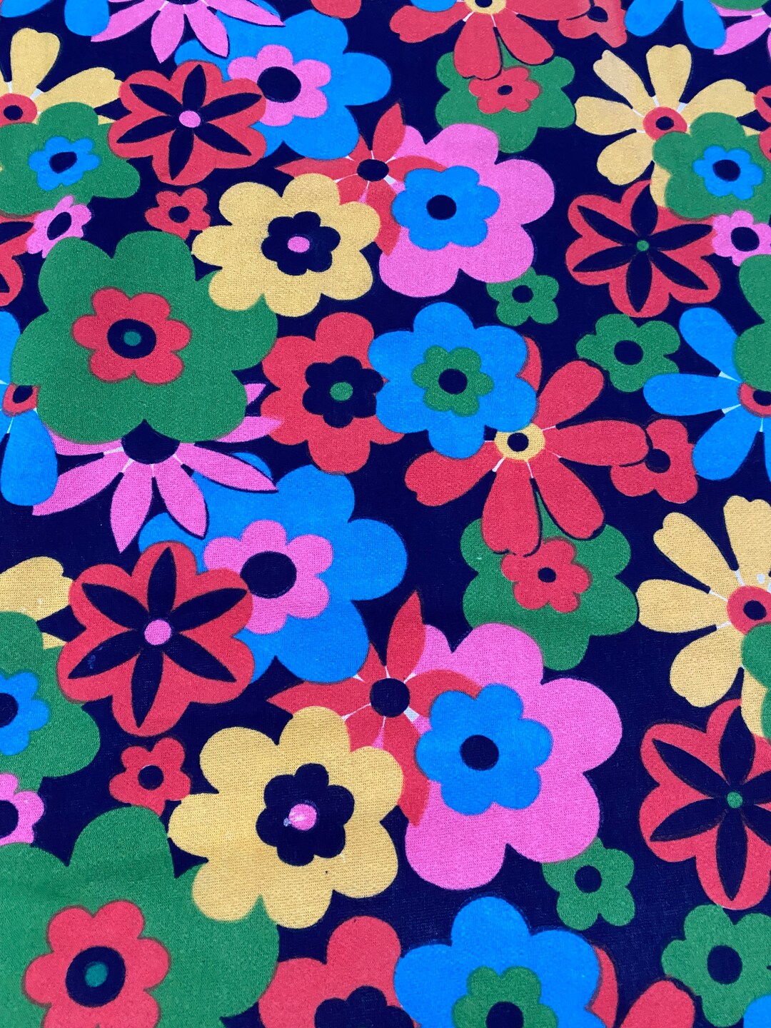 Ultra Adorable Vintage 1980s Cotton Blend Flower Power Fleece Fabric - Etsy