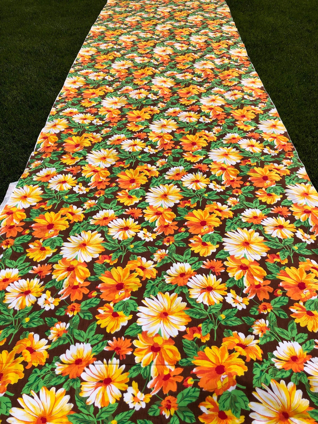 Stunning 1970s Flower Power Cotton Vintage Fabric - Etsy