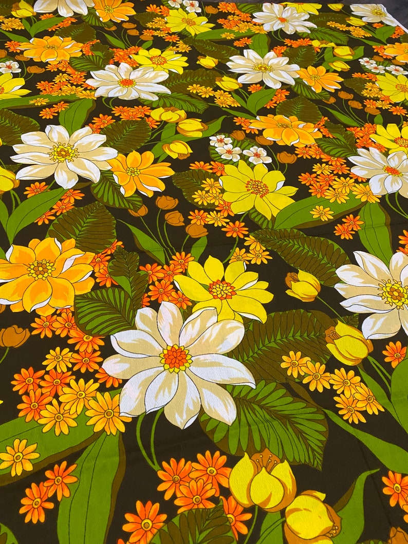 Vibrant and Beautiful 1970s Springs Mills Inc. Vintage Flower - Etsy