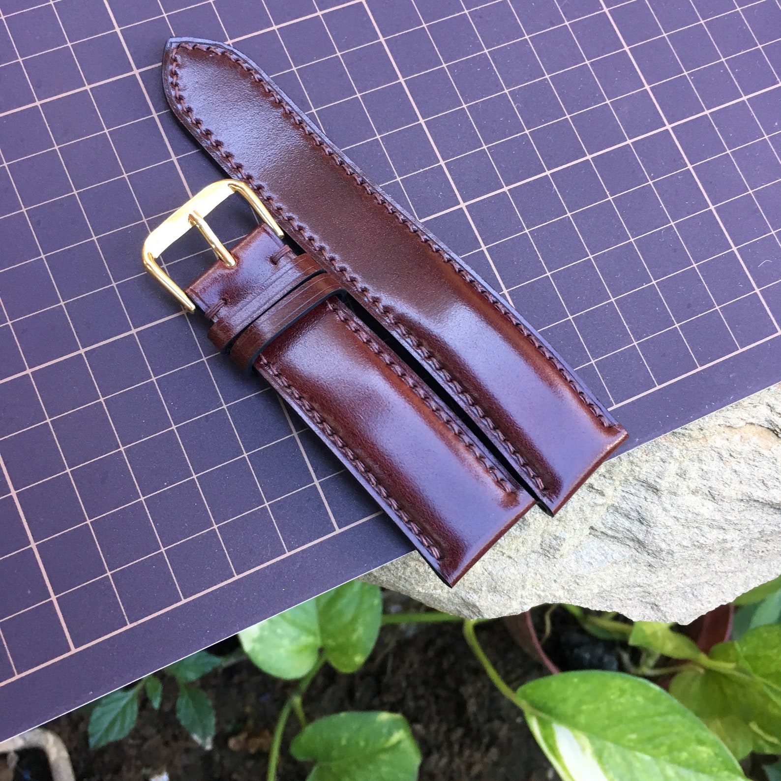 Brown Shell Cordovan Watch Strap Handmade Leather I Watch Band | Etsy