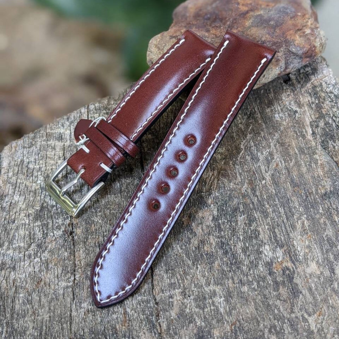 Shell Cordovan Watch Strap: Brown Horween Leather Band (18mm-24mm) - Etsy